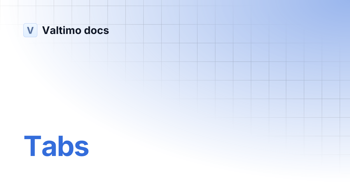 Tabs | Valtimo docs