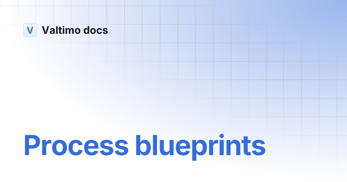 Process blueprints | Valtimo docs