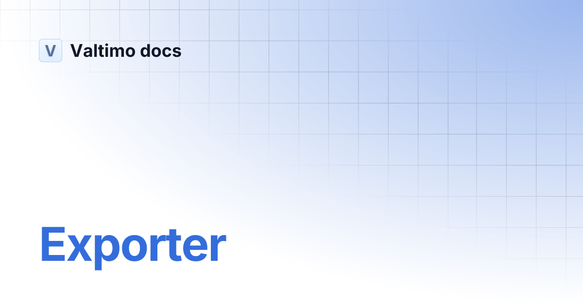Exporter | Valtimo docs