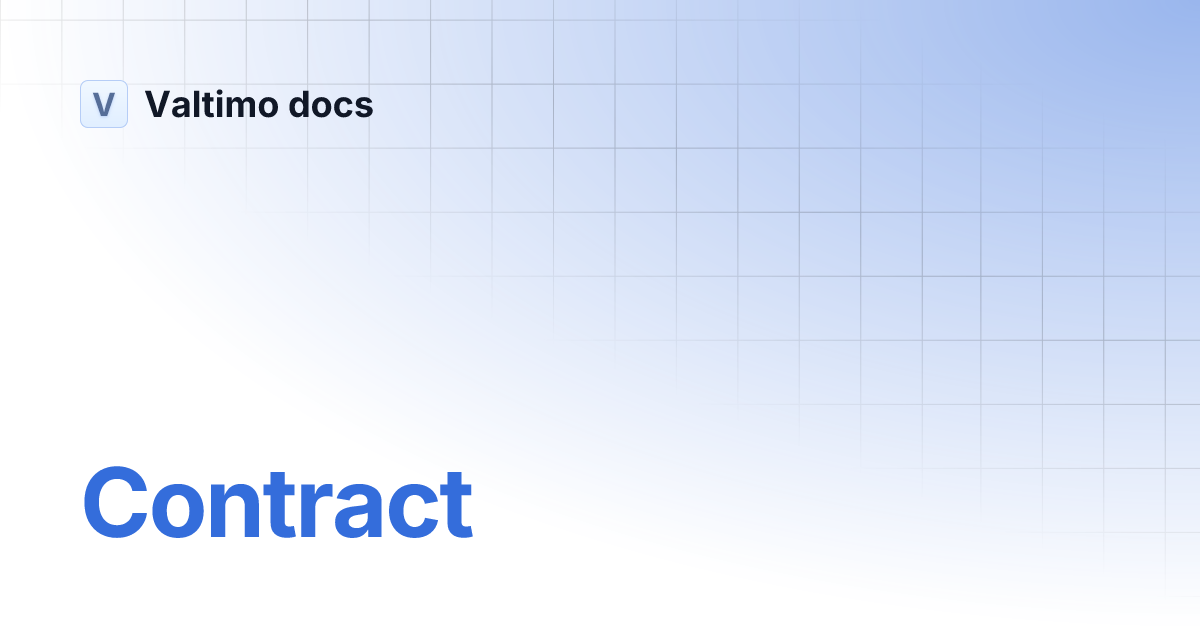 Contract | Valtimo docs